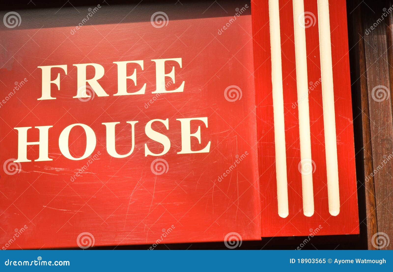 Free House: an Unusual Sign. Stock Image - Image of stripes, mislead ...