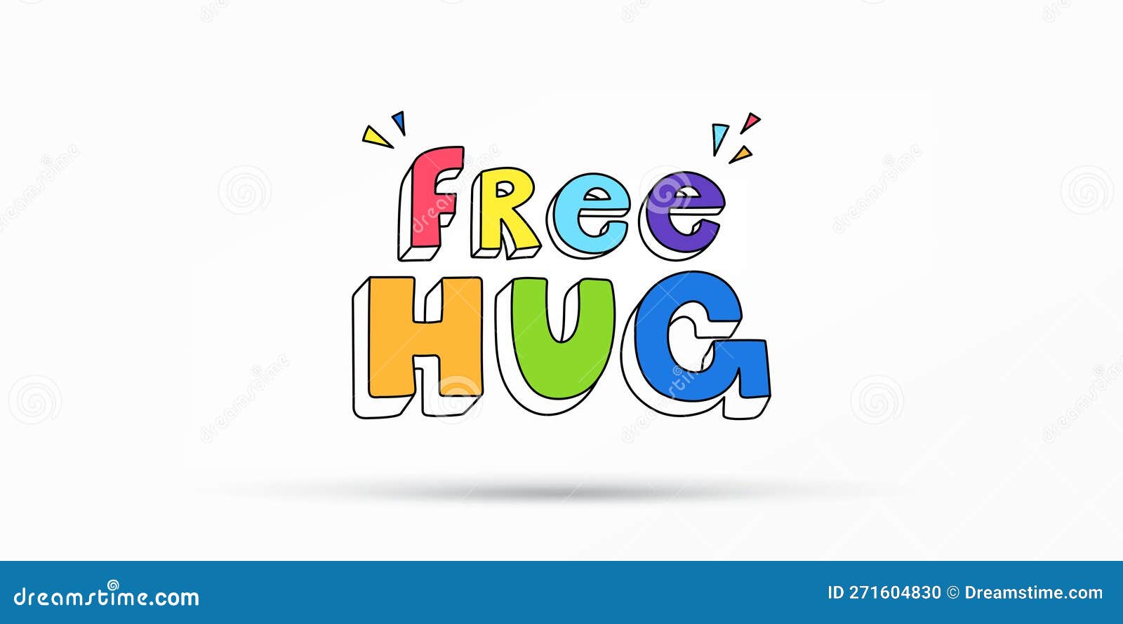 Free Hugs Color Illustration Over White Stock Vector - Illustration of ...