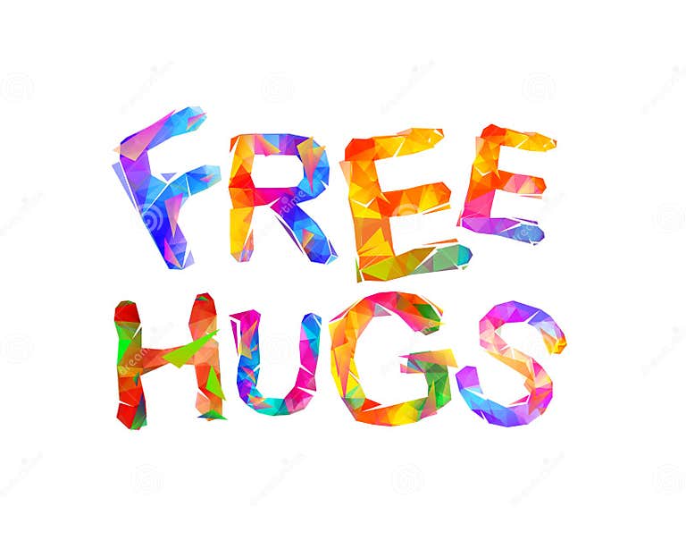 Free Hugs. Vector Triangular Letters Stock Vector - Illustration of ...