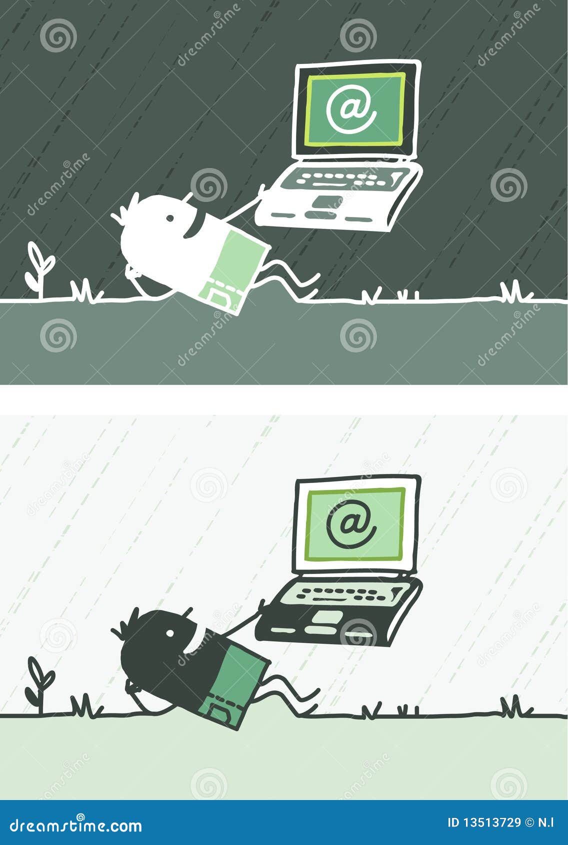 Free Internet Colored Cartoon Stock Vector - Illustration of technology ...