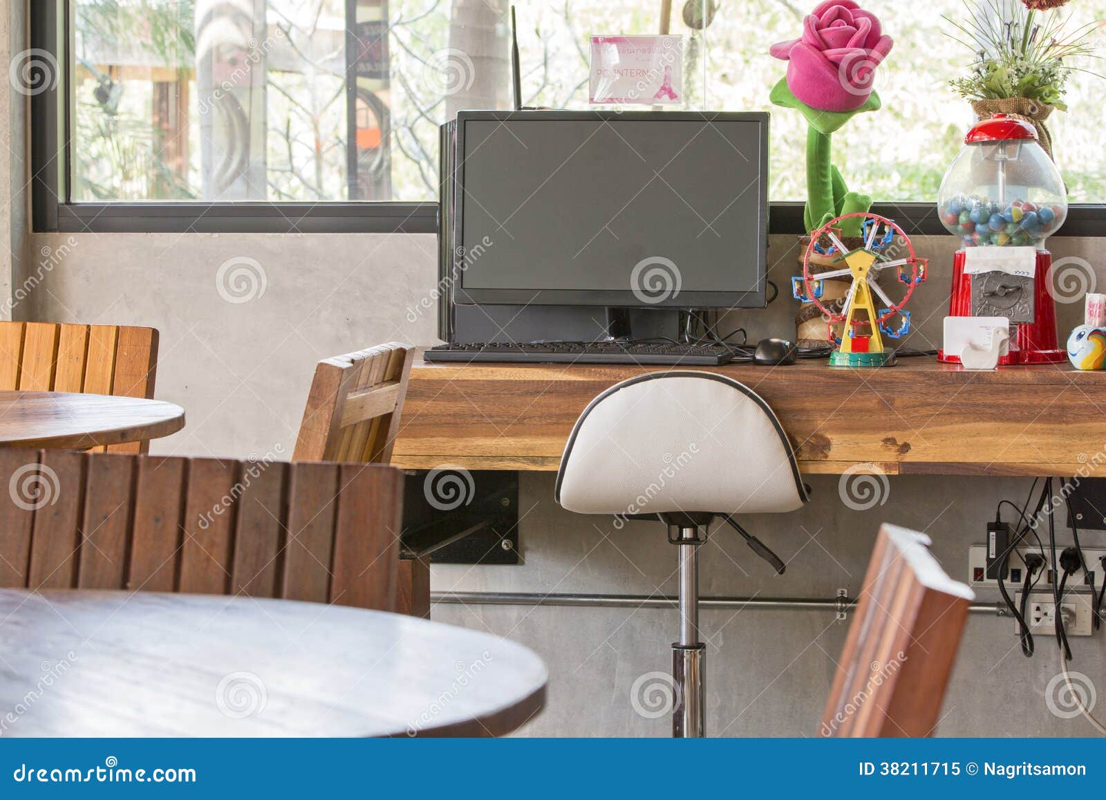 Free Internet and Computer in Coffee Shop Stock Image - Image of ...