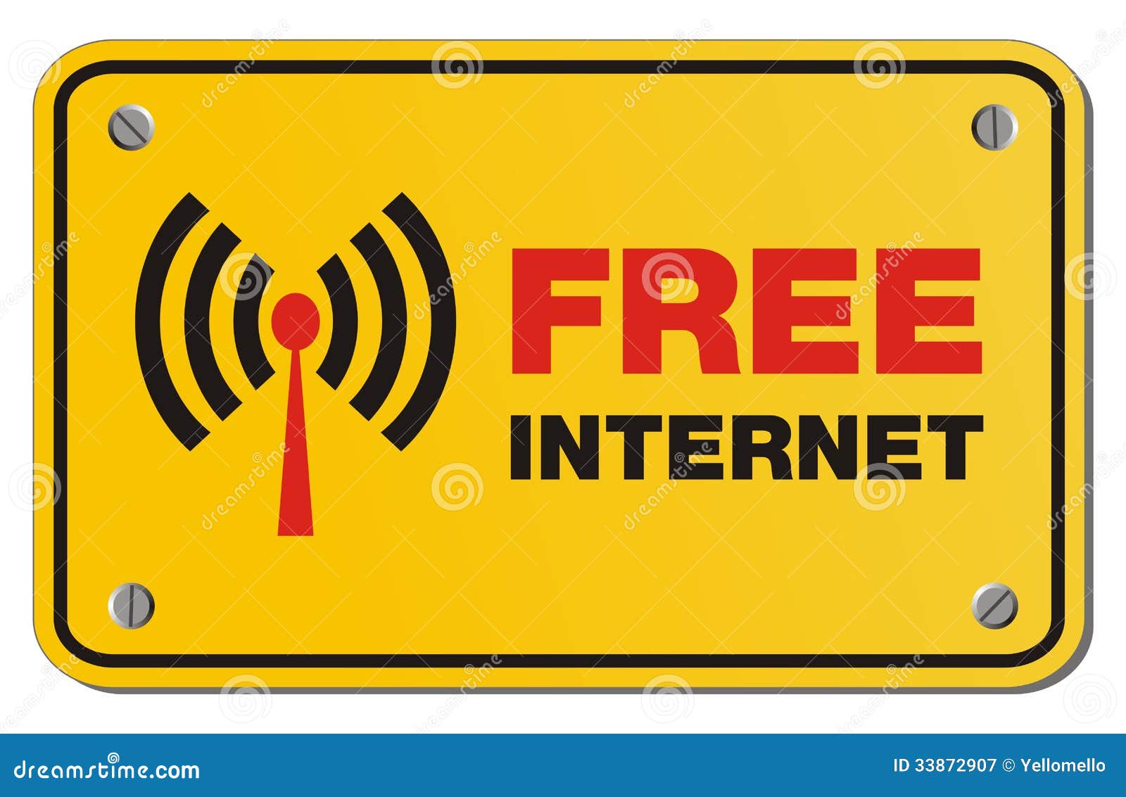 Free Internet Yellow Sign - Rectangle Sign Stock Illustration ...