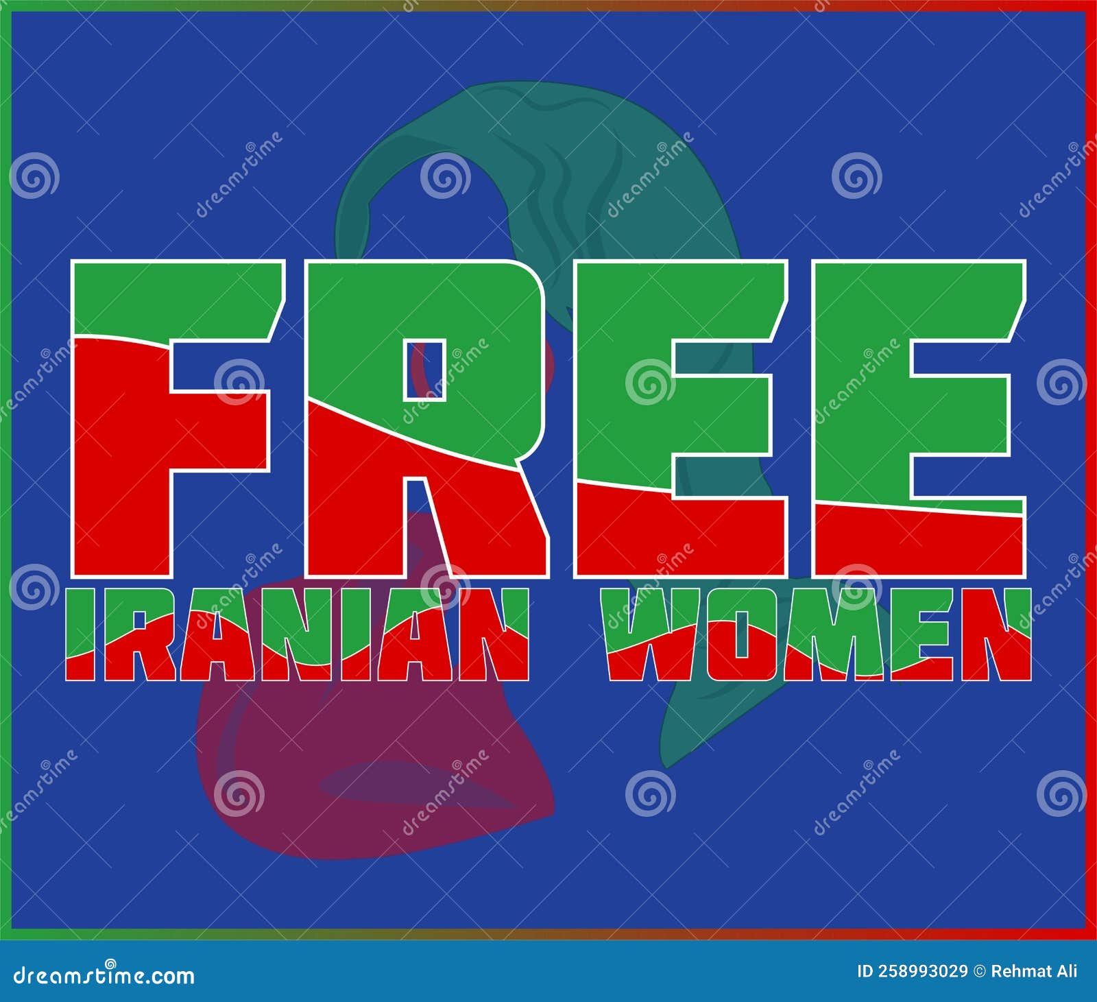 Free Iranian Woman Poster Iran Protests Women Life Freedom Movement