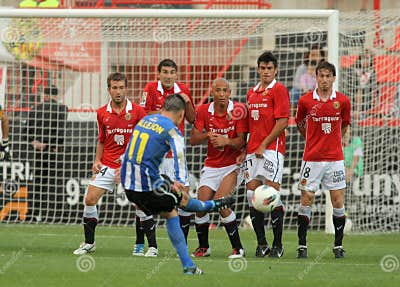 Free Kick with Defensive Wall Editorial Image - Image of football ...