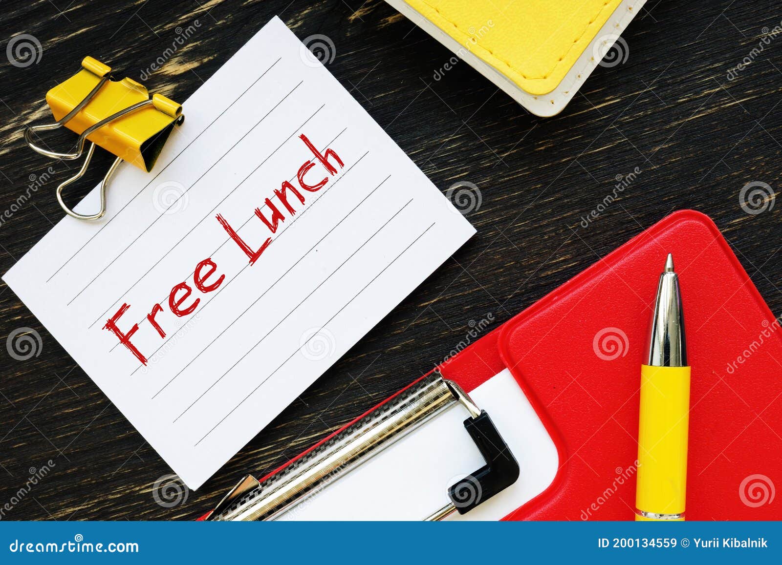 Free Lunch Sign on the Page Stock Image - Image of legal, credit: 200134559