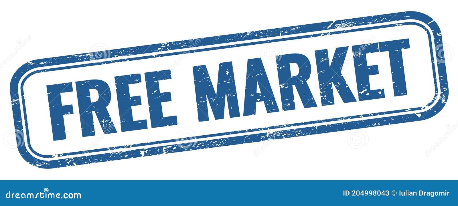 FREE MARKET Text on Blue Grungy Vintage Stamp Stock Illustration ...