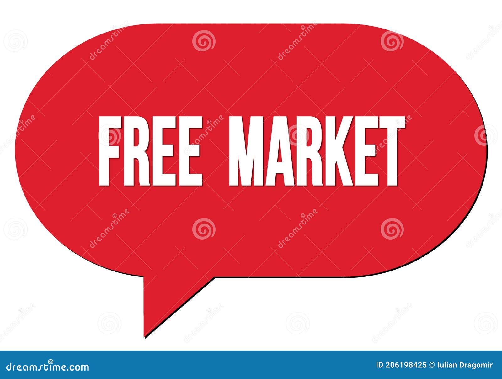 FREE MARKET Text Written in a Red Speech Bubble Stock Illustration ...