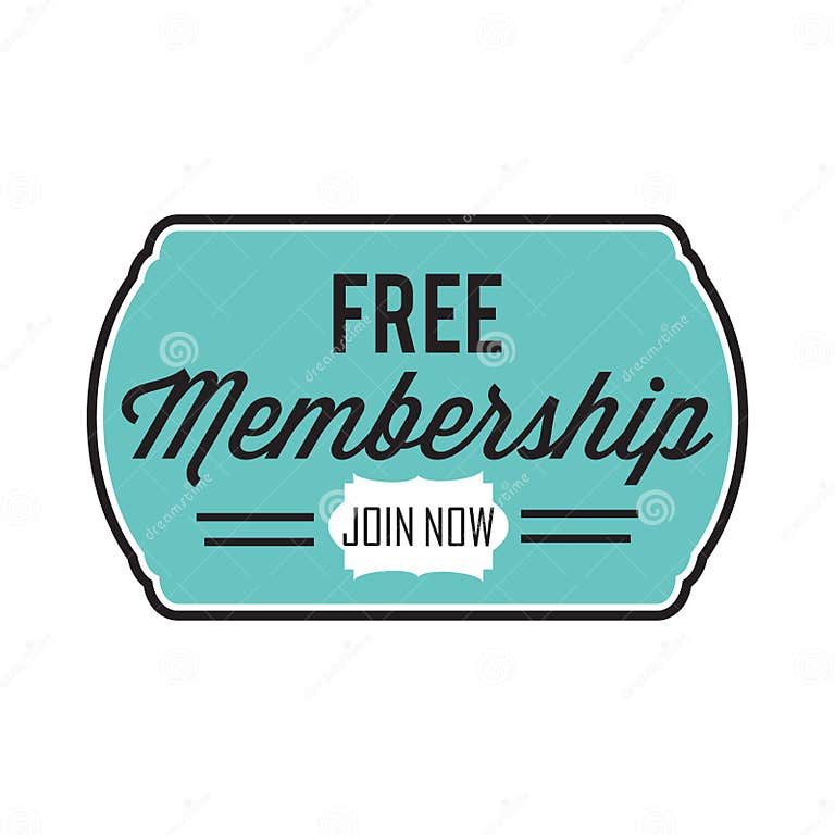 Free Membership Button. Vector Illustration Decorative Design Stock ...