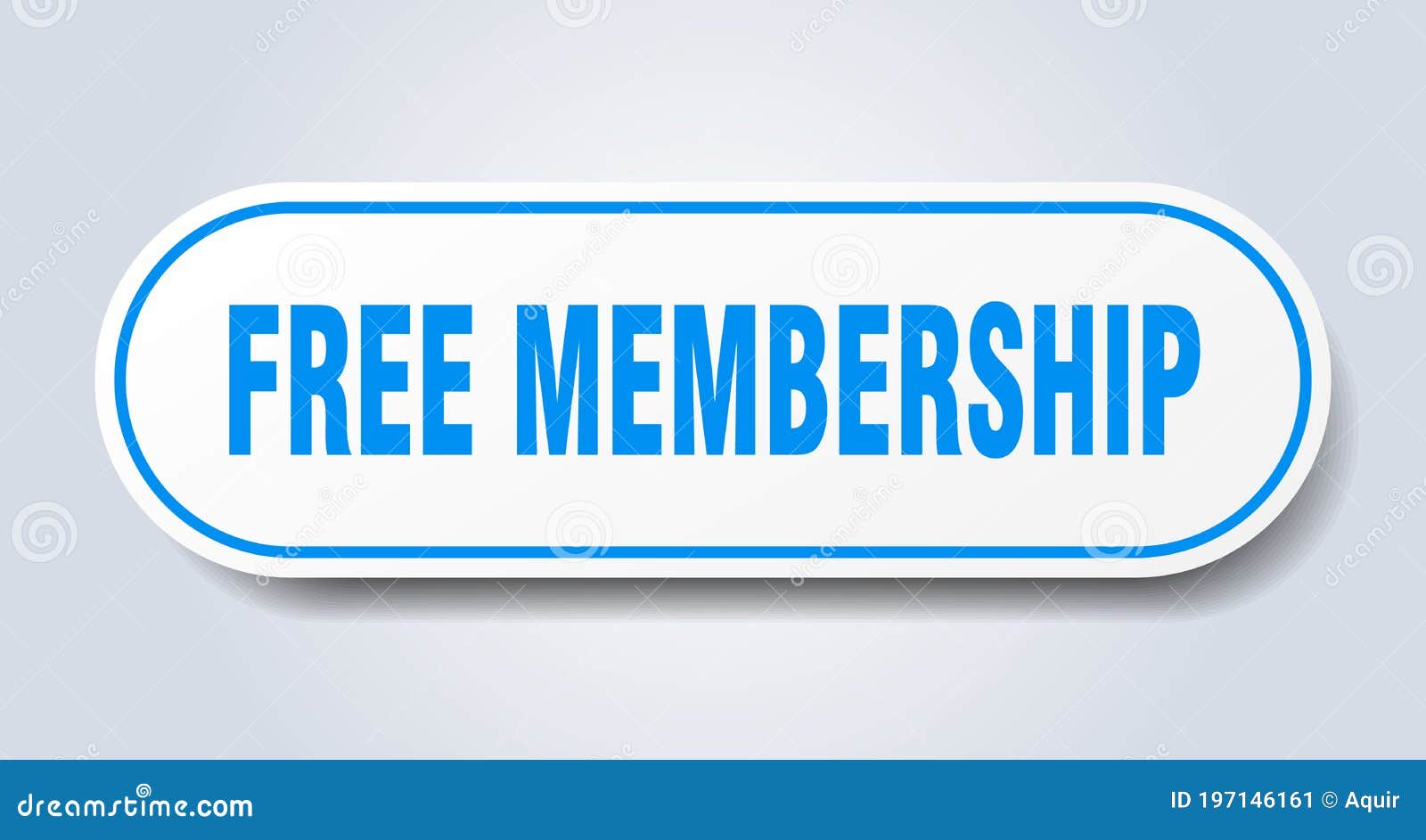 Free membership sticker. stock vector. Illustration of isolated - 197146161