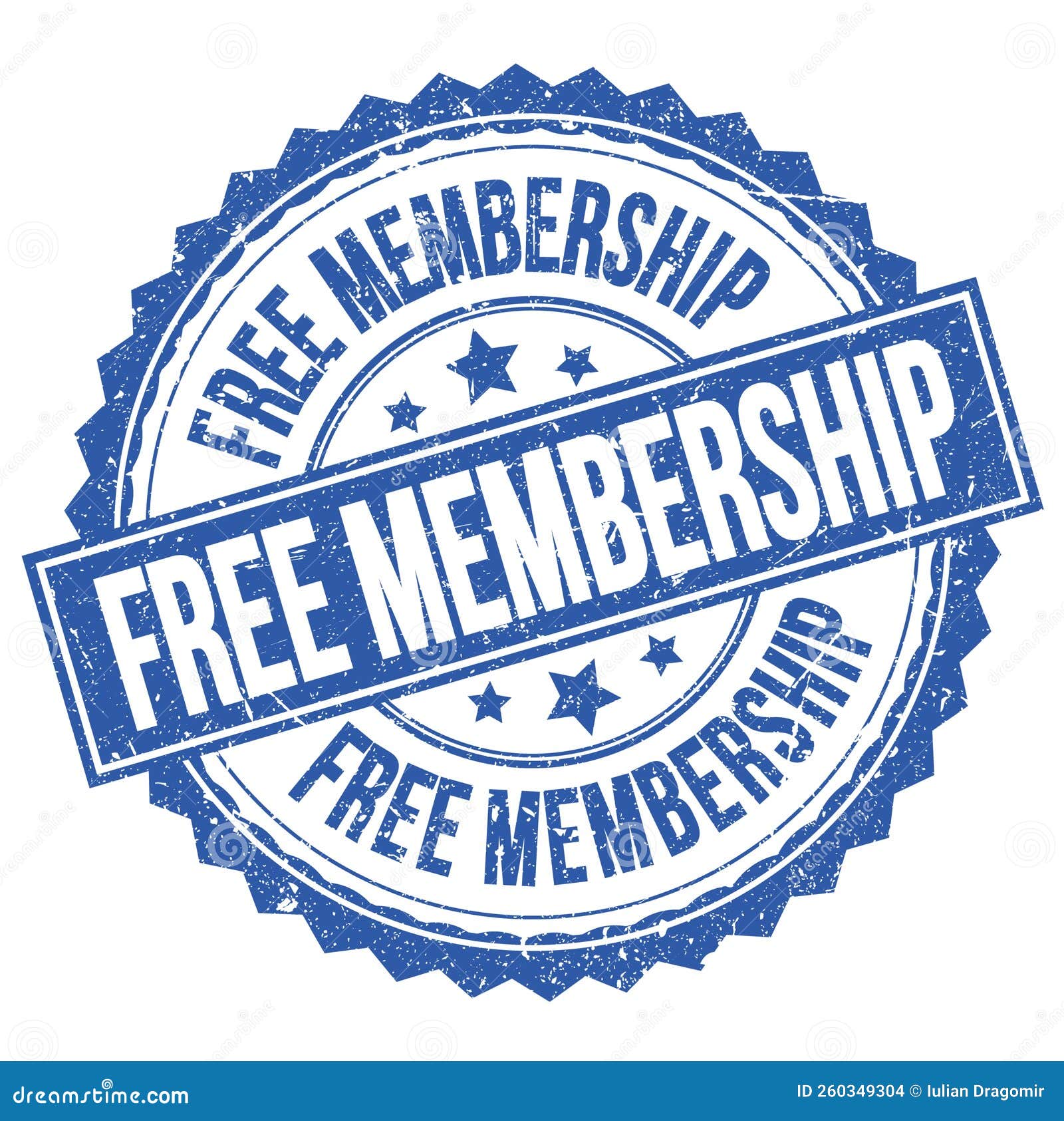 FREE MEMBERSHIP Text on Blue Round Stamp Sign Stock Illustration ...