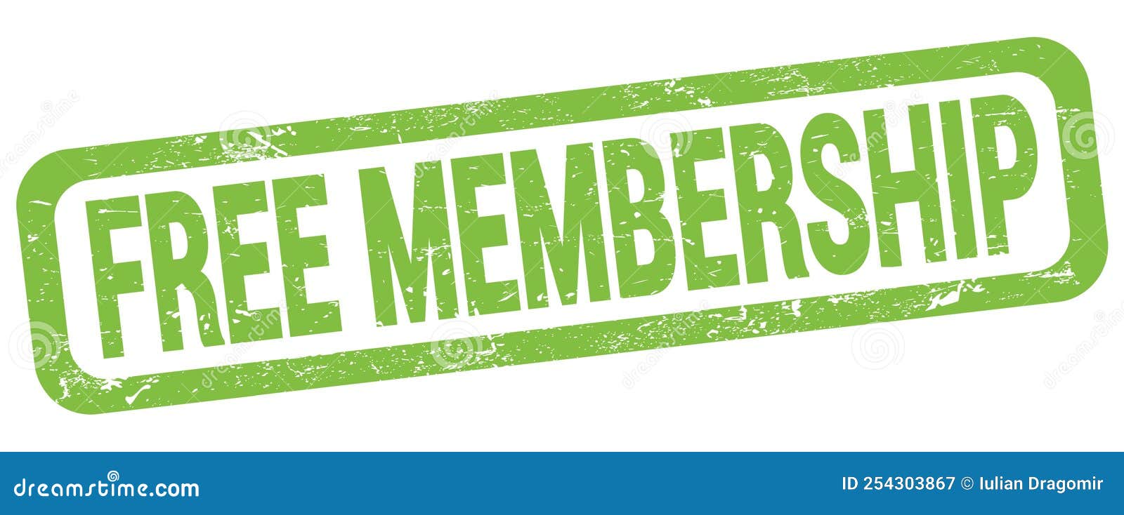 FREE MEMBERSHIP Text Written on Green Rectangle Stamp Stock ...