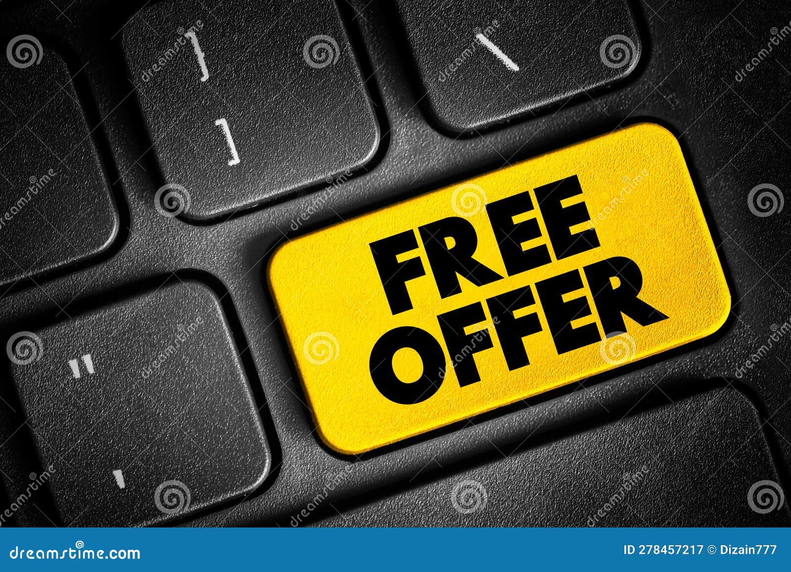 Free Offer Text Button on Keyboard, Concept Background Stock Image ...