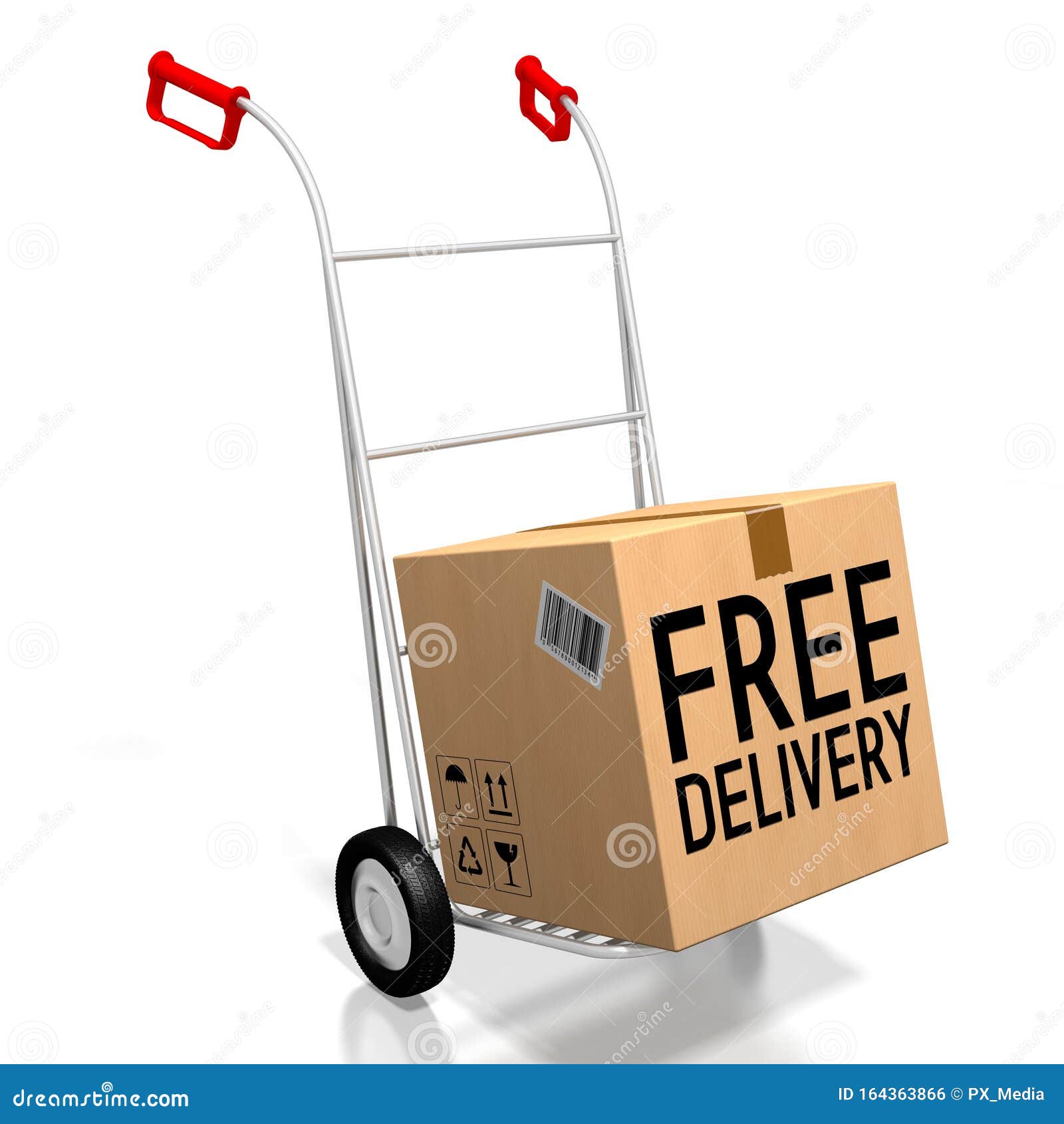 Free Package Delivery Concept - 3D Rendering Stock Illustration ...