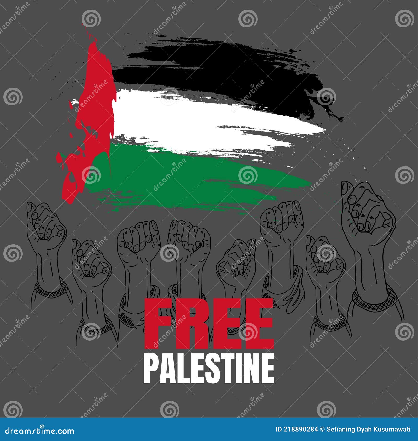 Free Palestine Word. Freedom Support Banner Editorial Stock Image ...