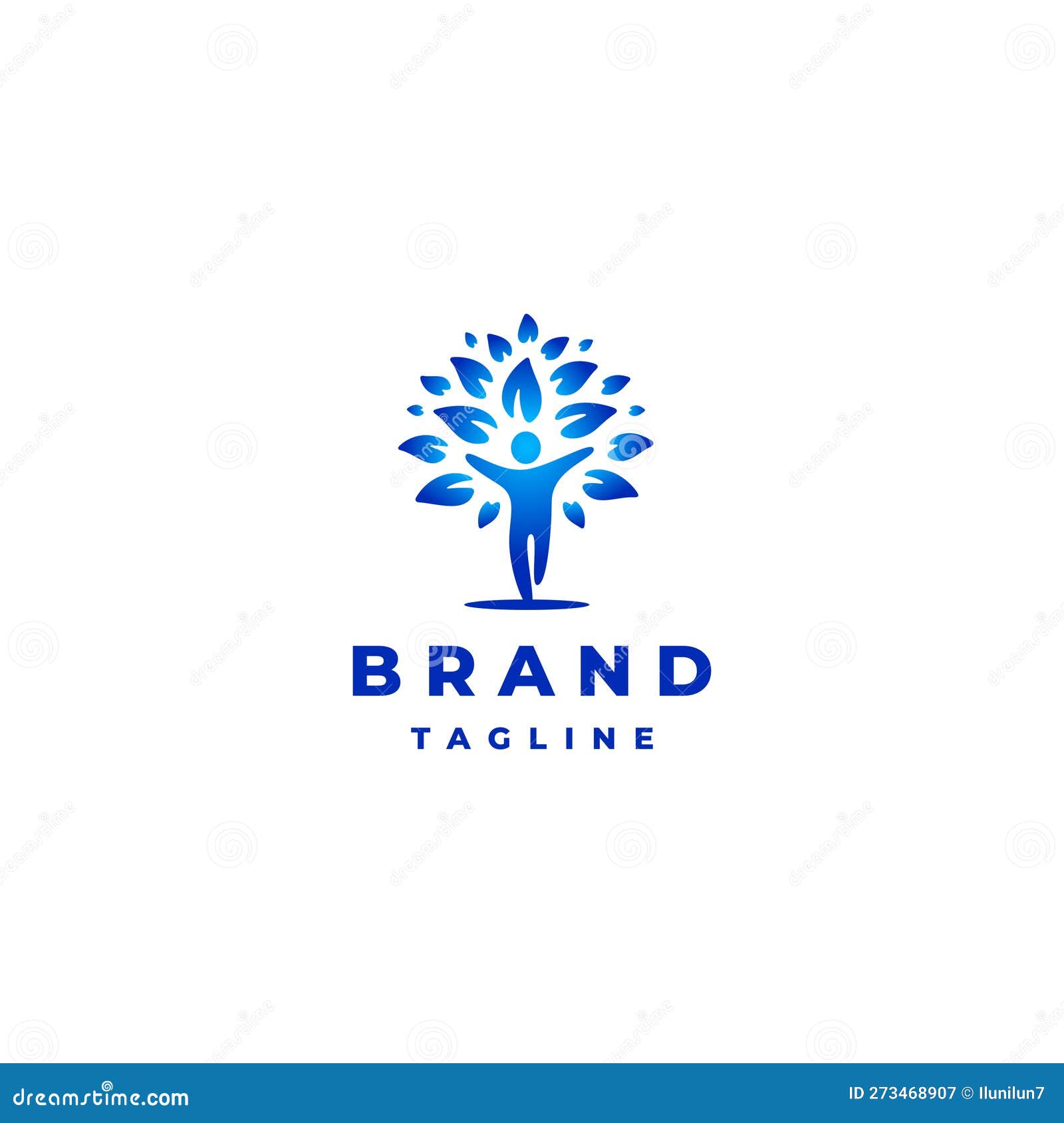 Cheerful Person Shaped Tree Symbol Design Stock Vector - Illustration ...