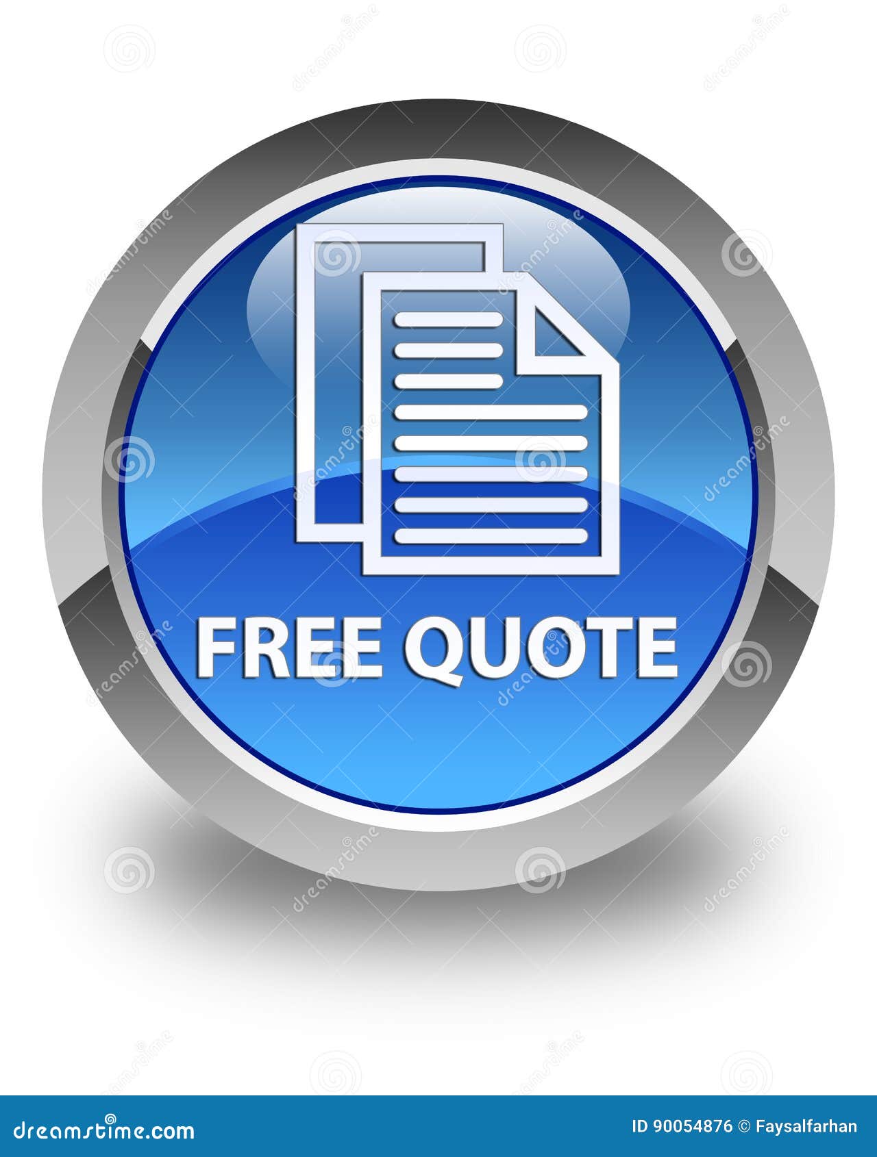 Free Quote Glossy Blue Round Button Stock Illustration - Illustration ...