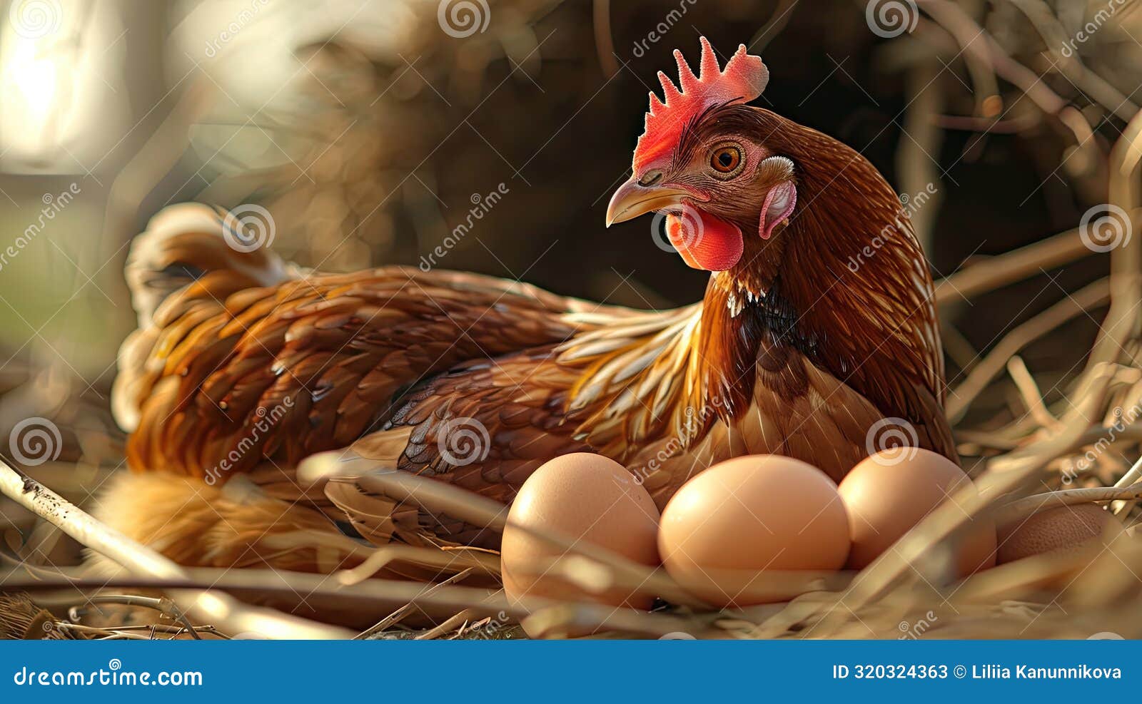Two Chickens Straw Pile Stock Image | CartoonDealer.com #15607111