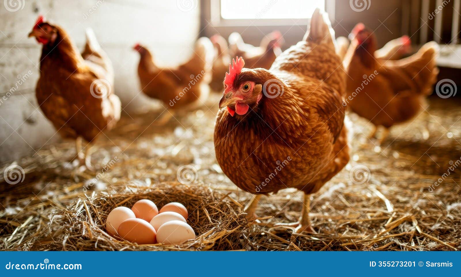 Rustic Old Red Barn Farming Corral Pigs Chickens AI Generated Royalty ...