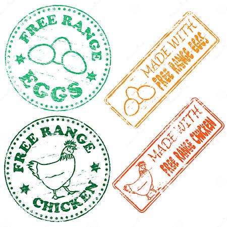 Free Range Stamp stock vector. Illustration of green - 25232197