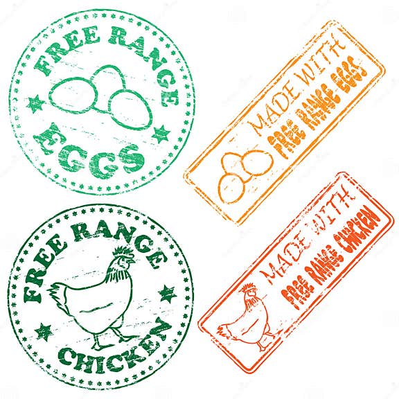 Free Range Stamp stock vector. Illustration of green - 25232197