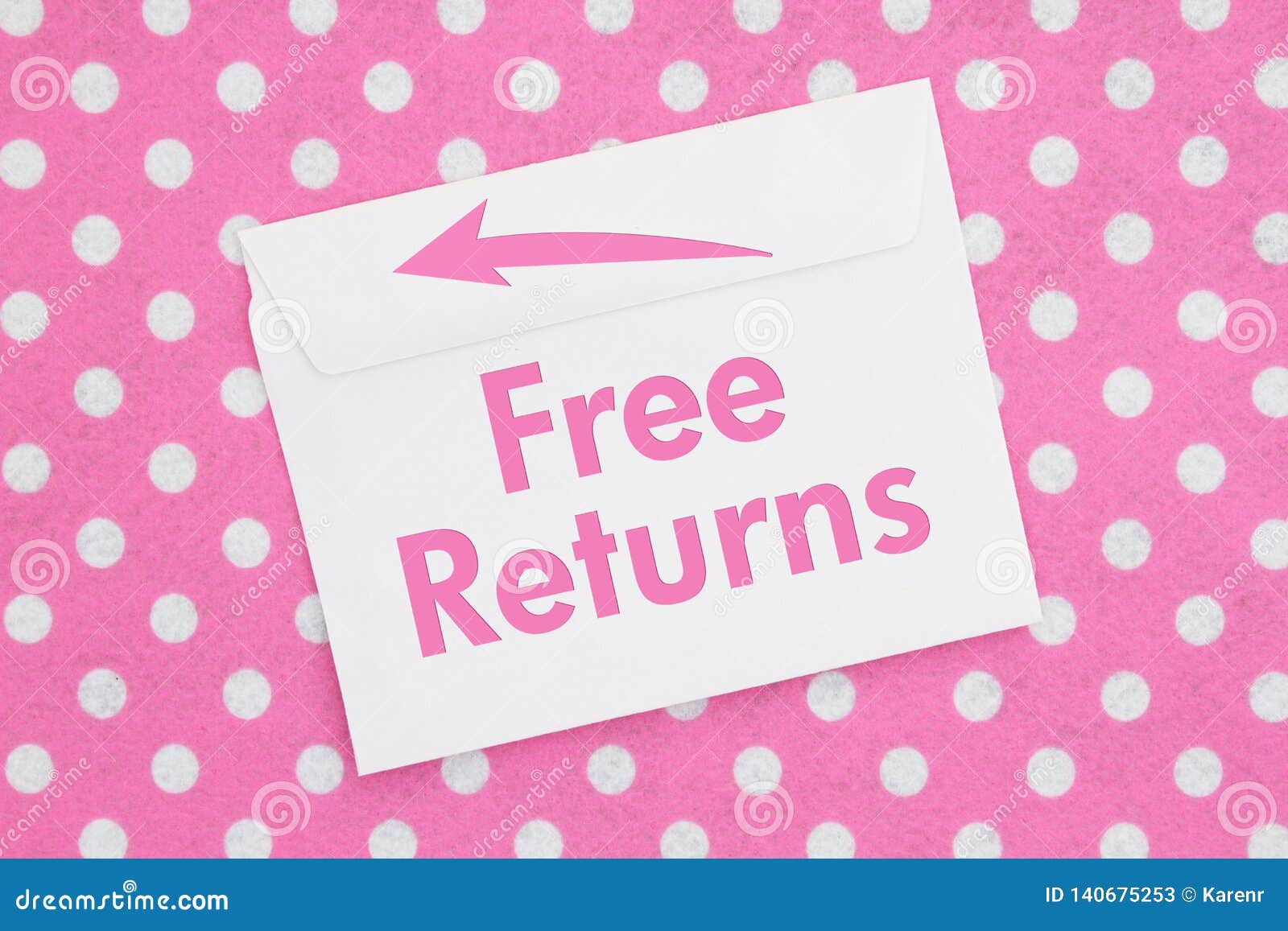 Free Returns Message on a White Envelope Stock Image - Image of texture ...