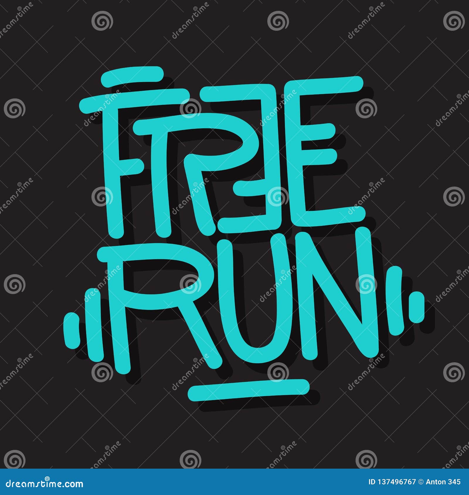 Free Run Brush Lettering Type Design Vector Graphic Stock Vector ...