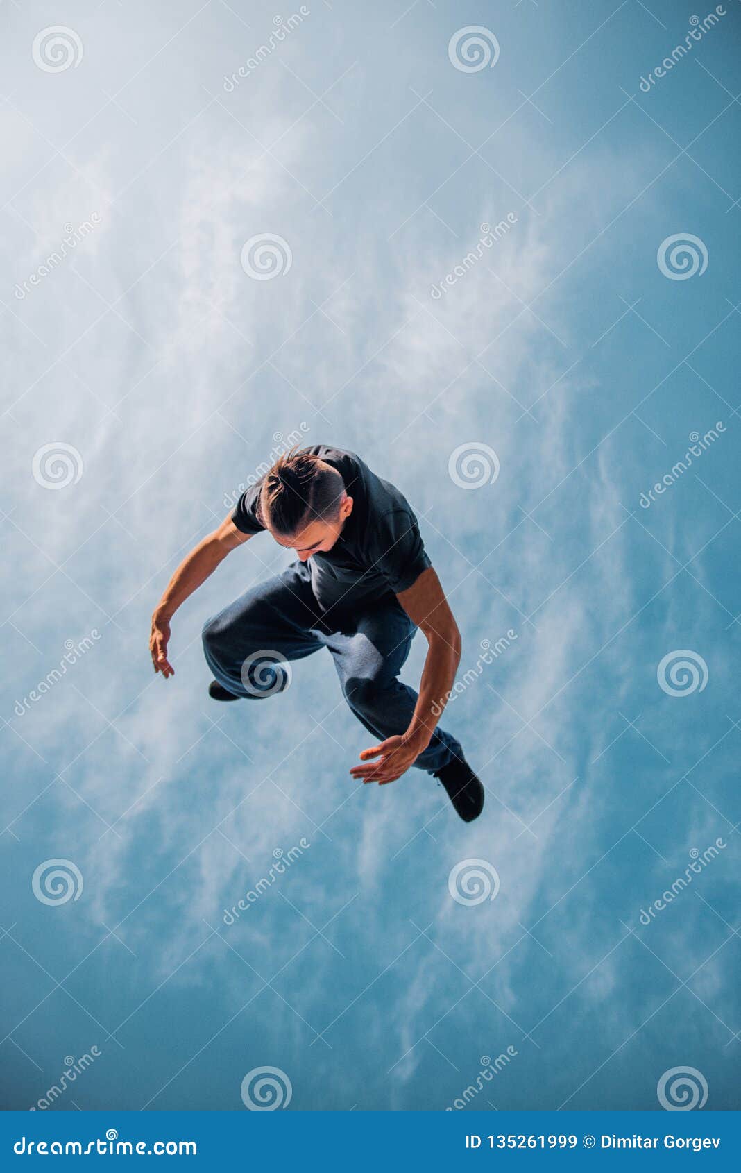 Parkour Man in Action while Doing Parkour Tricks Stock Image - Image of ...