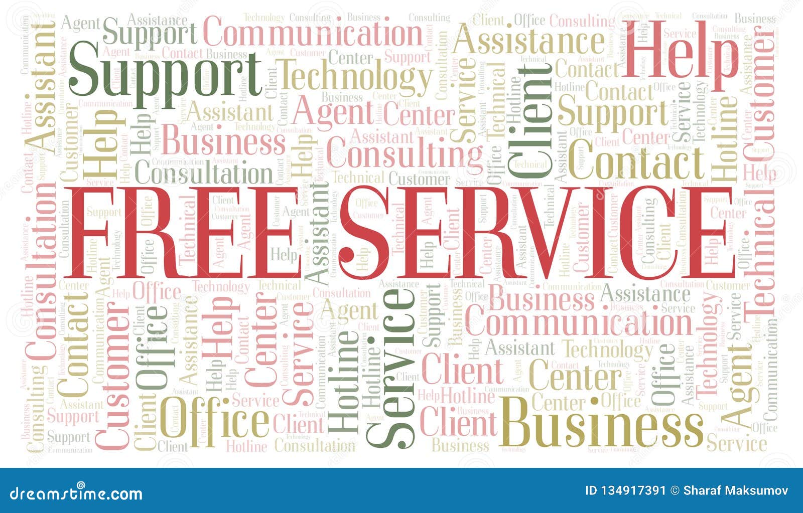 Free Service word cloud stock illustration. Illustration of white ...