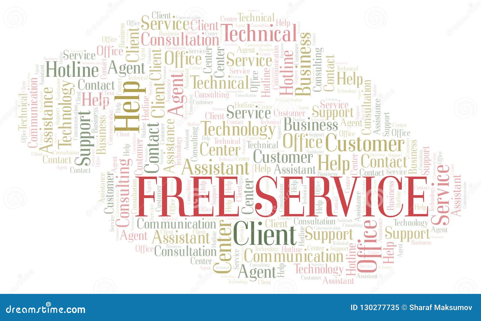 Free Service word cloud. stock illustration. Illustration of typography ...