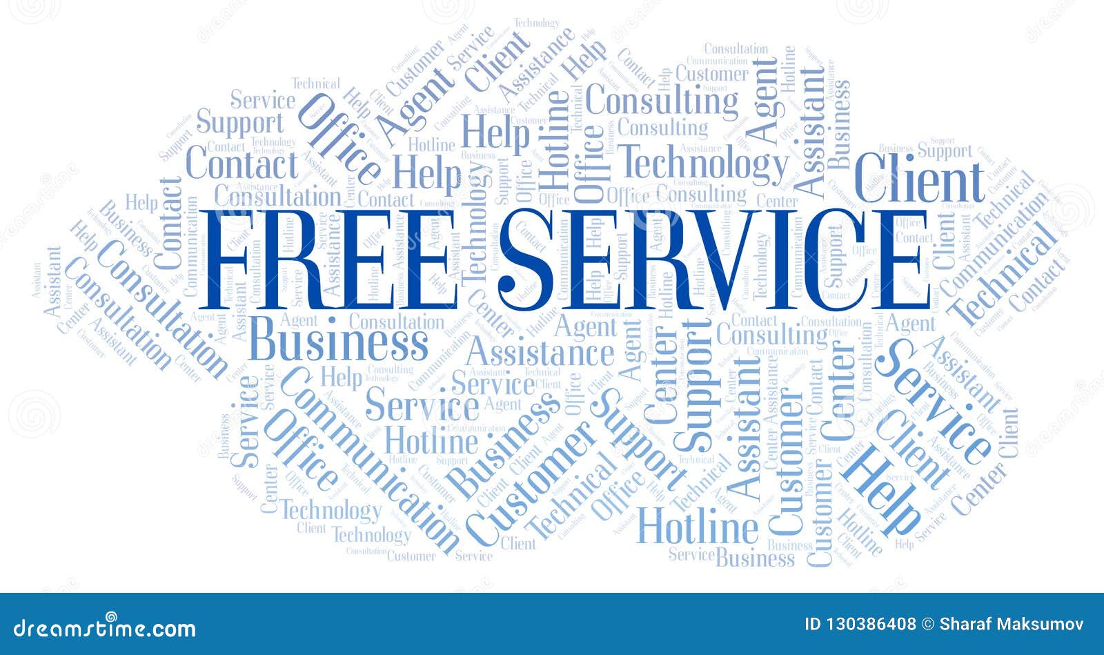 Free Service word cloud. stock illustration. Illustration of help ...