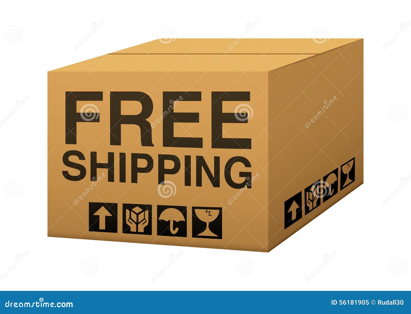 Free Shipping Box stock vector. Illustration of icon - 56181905