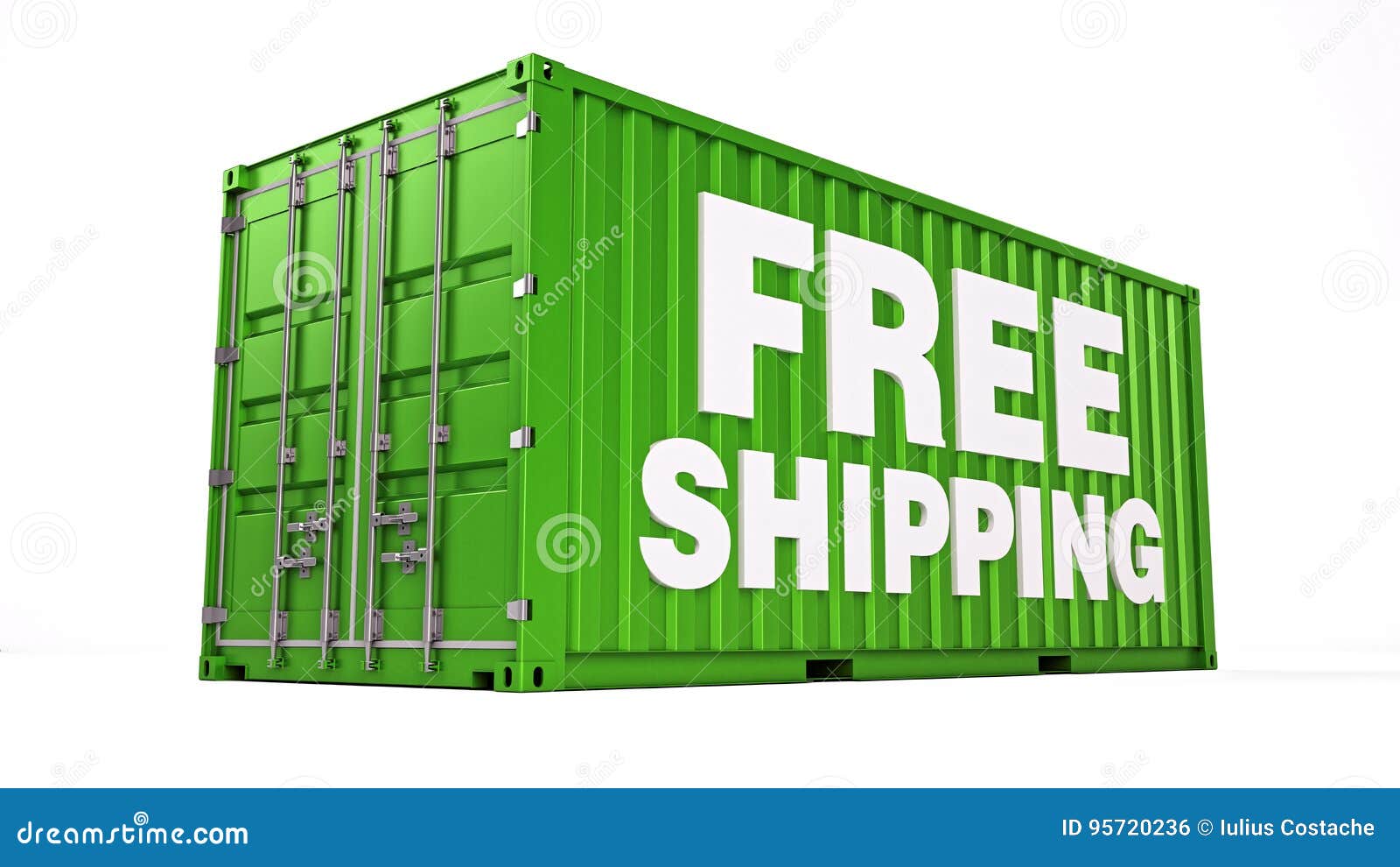 Free Shipping Container Isolated on White Stock Illustration ...