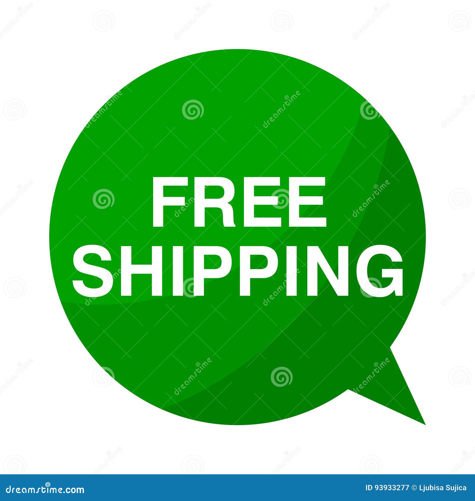 Free Shipping Green Speech Bubble Stock Vector - Illustration of humor ...