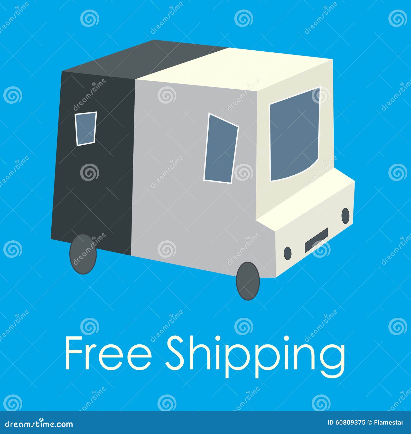 Free Shipping Icon with the Car Stock Vector - Illustration of element ...