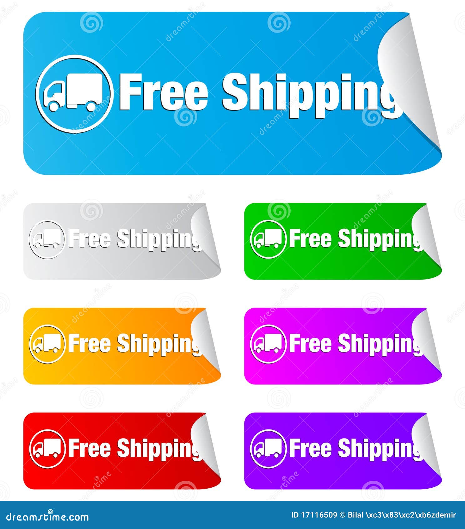 Free Shipping,rectangular Stickers Stock Vector - Illustration of ...
