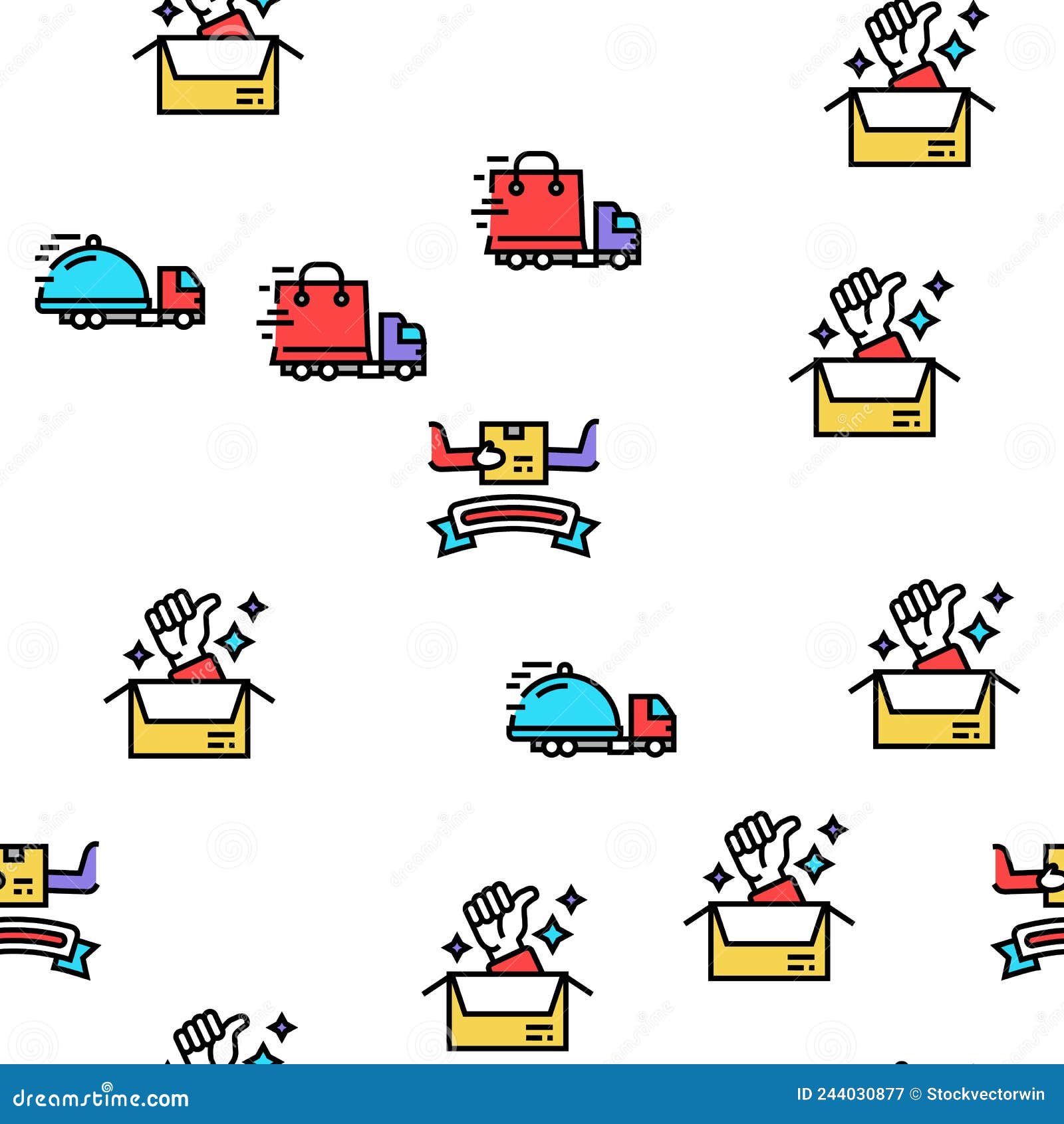 Free Shipping Service Vector Seamless Pattern Stock Vector ...