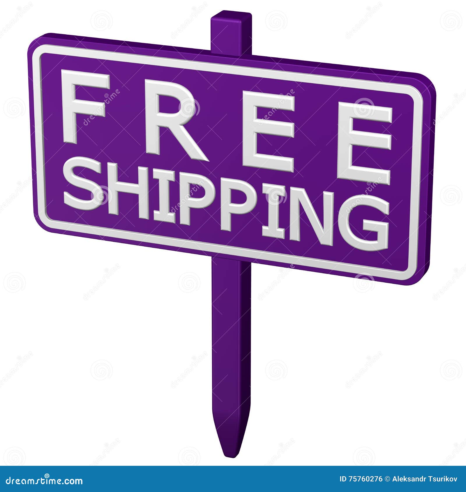 Free Shipping Sign. 3D Rendering. Stock Illustration - Illustration of ...
