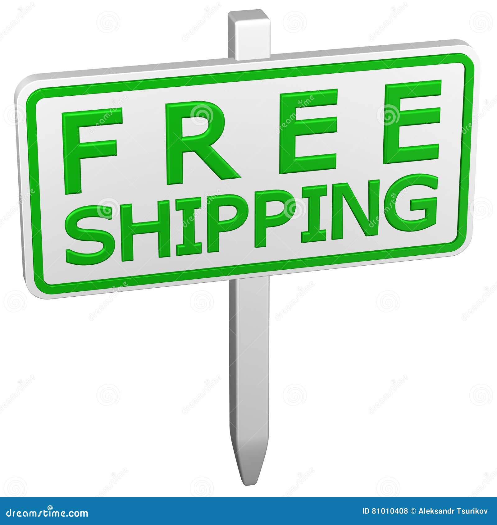 Free Shipping Sign. 3D Rendering. Stock Illustration - Illustration of ...