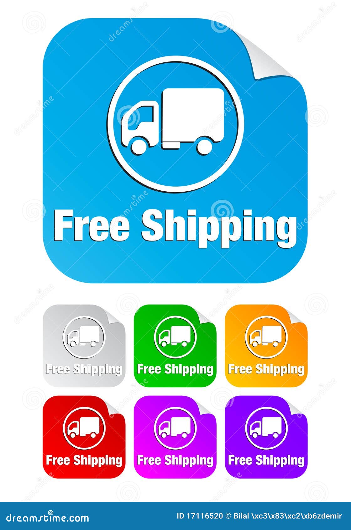 Free Shipping,square Stickers Stock Vector - Illustration of adhesive ...
