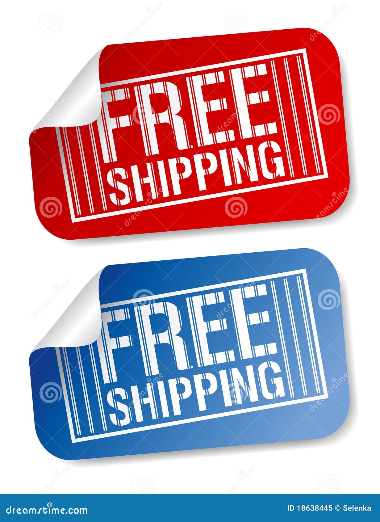Free shipping stickers. stock vector. Illustration of post - 18638445