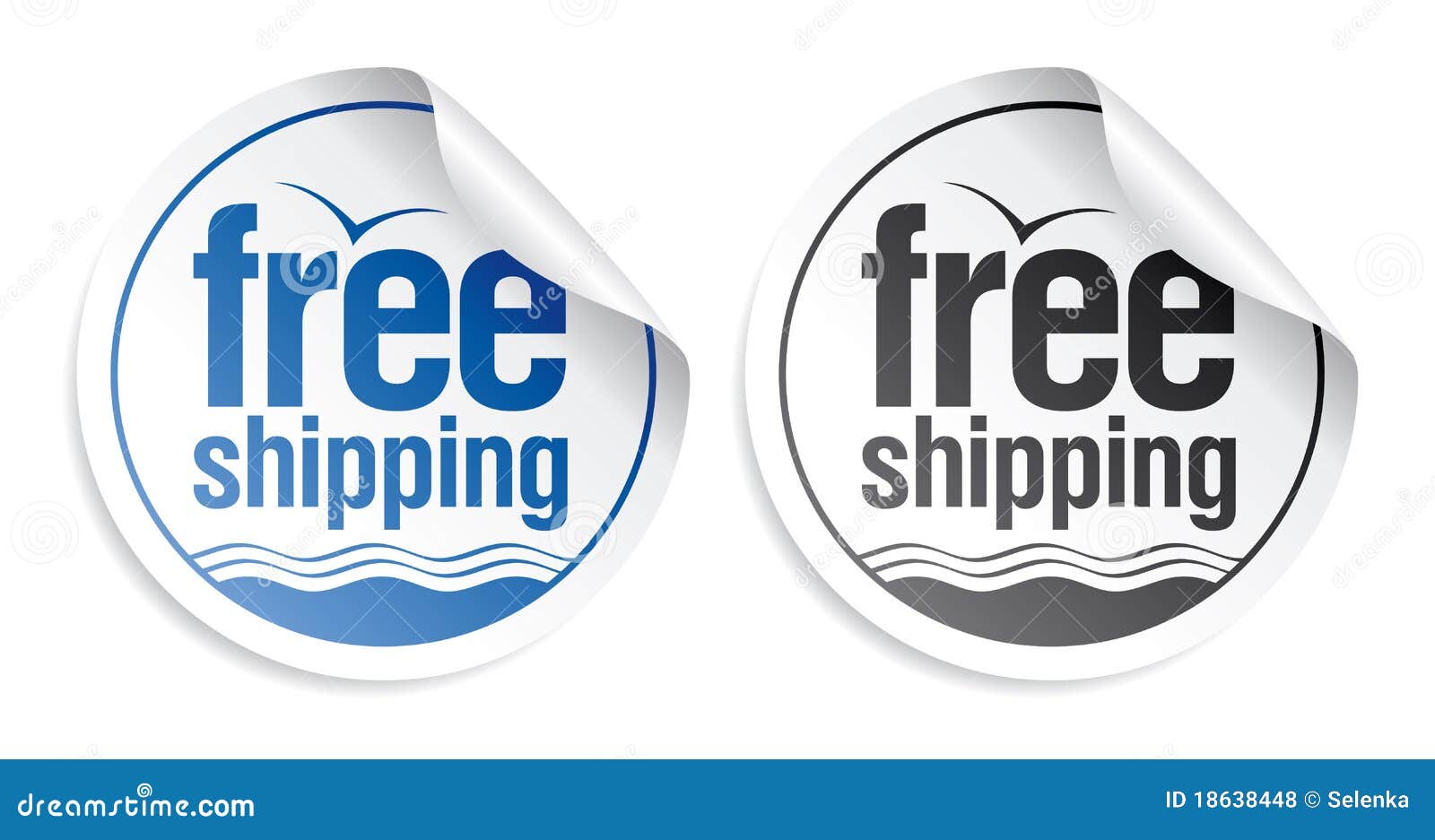 Free shipping stickers. stock vector. Illustration of packaging - 18638448