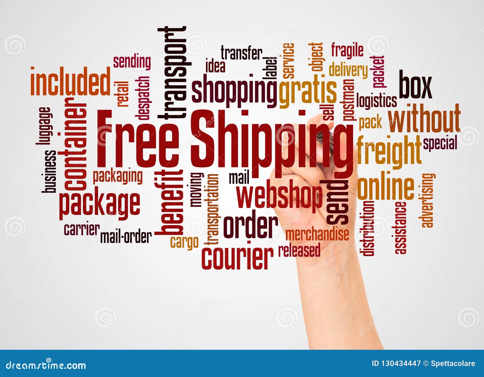 Free Shipping Word Cloud and Hand with Marker Concept Stock Image ...