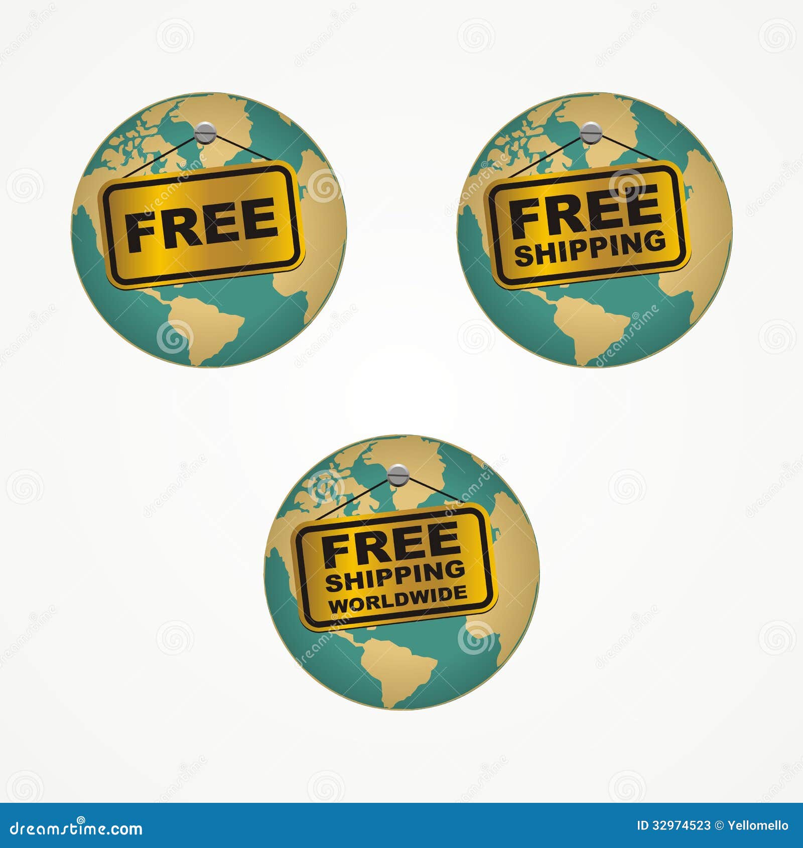 Free Shipping Worldwide Icons Stock Illustration - Illustration of ...