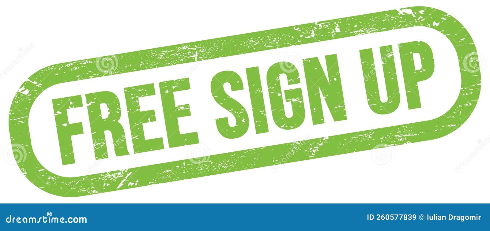 FREE SIGN UP, Text Written on Green Stamp Sign Stock Illustration ...
