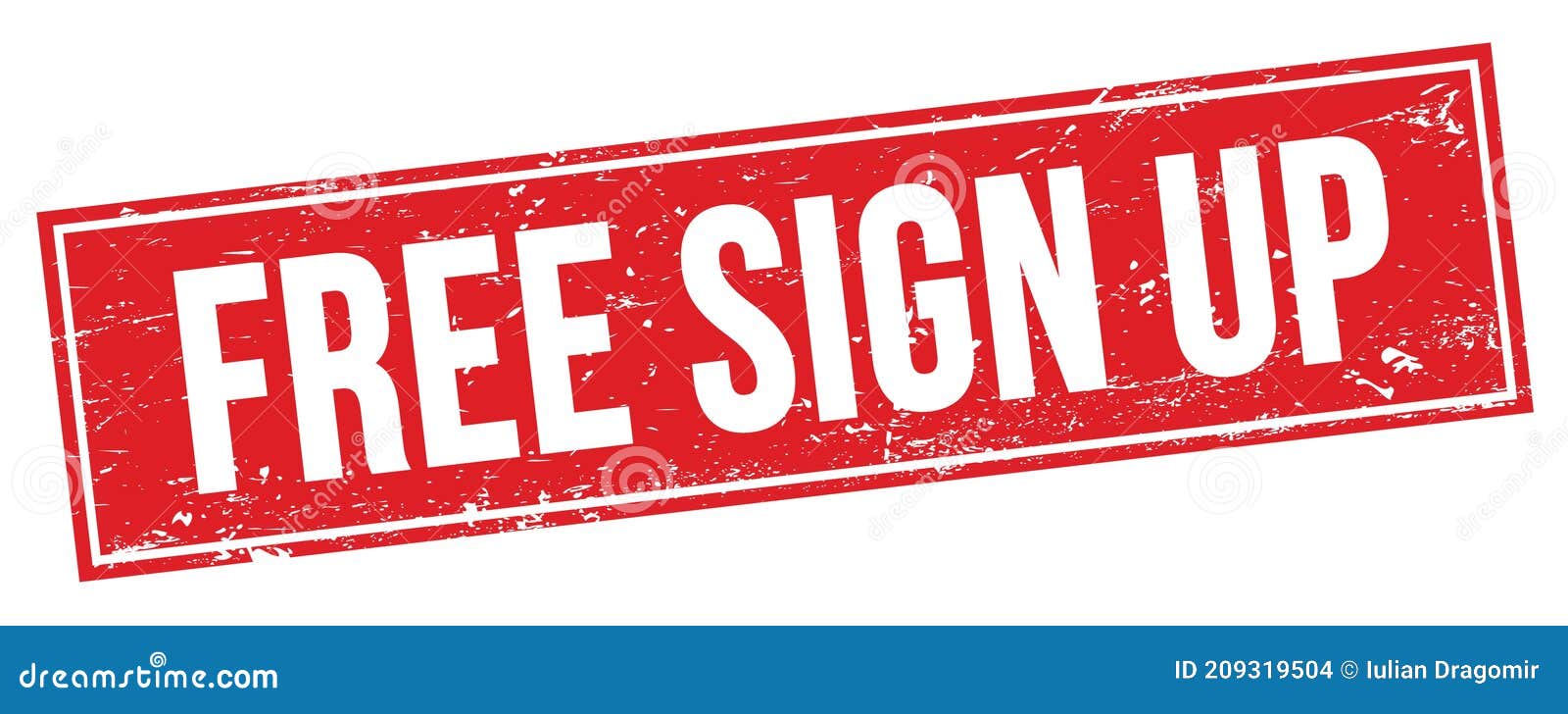 FREE SIGN UP Text on Red Grungy Rectangle Stamp Stock Illustration ...