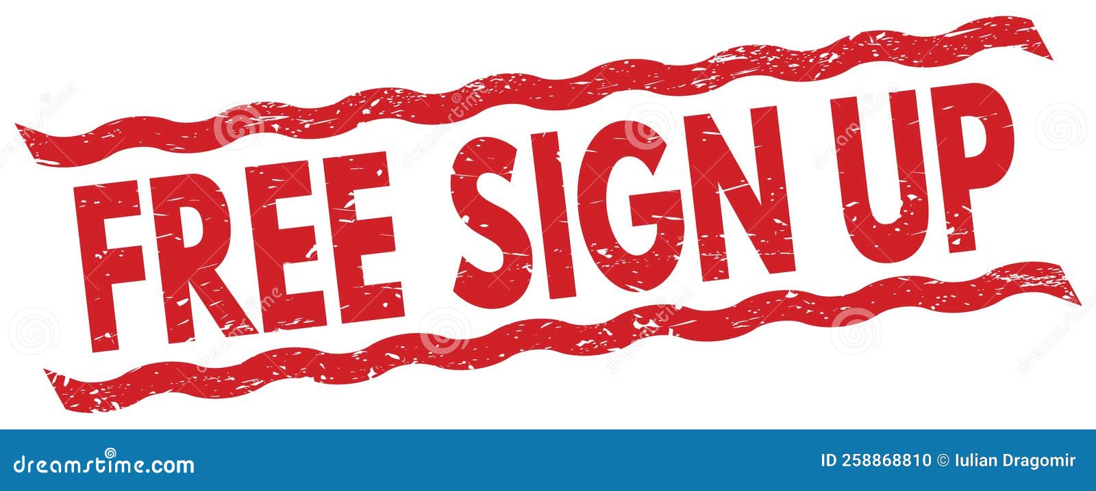 FREE SIGN UP Text on Red Lines Stamp Sign Stock Illustration ...