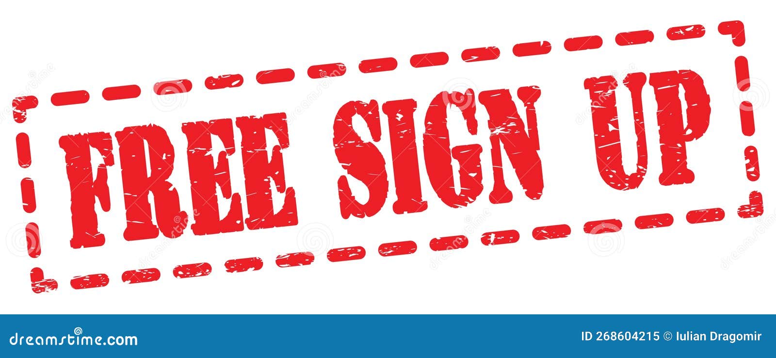 FREE SIGN UP Text Written on Red Stamp Sign Stock Illustration ...