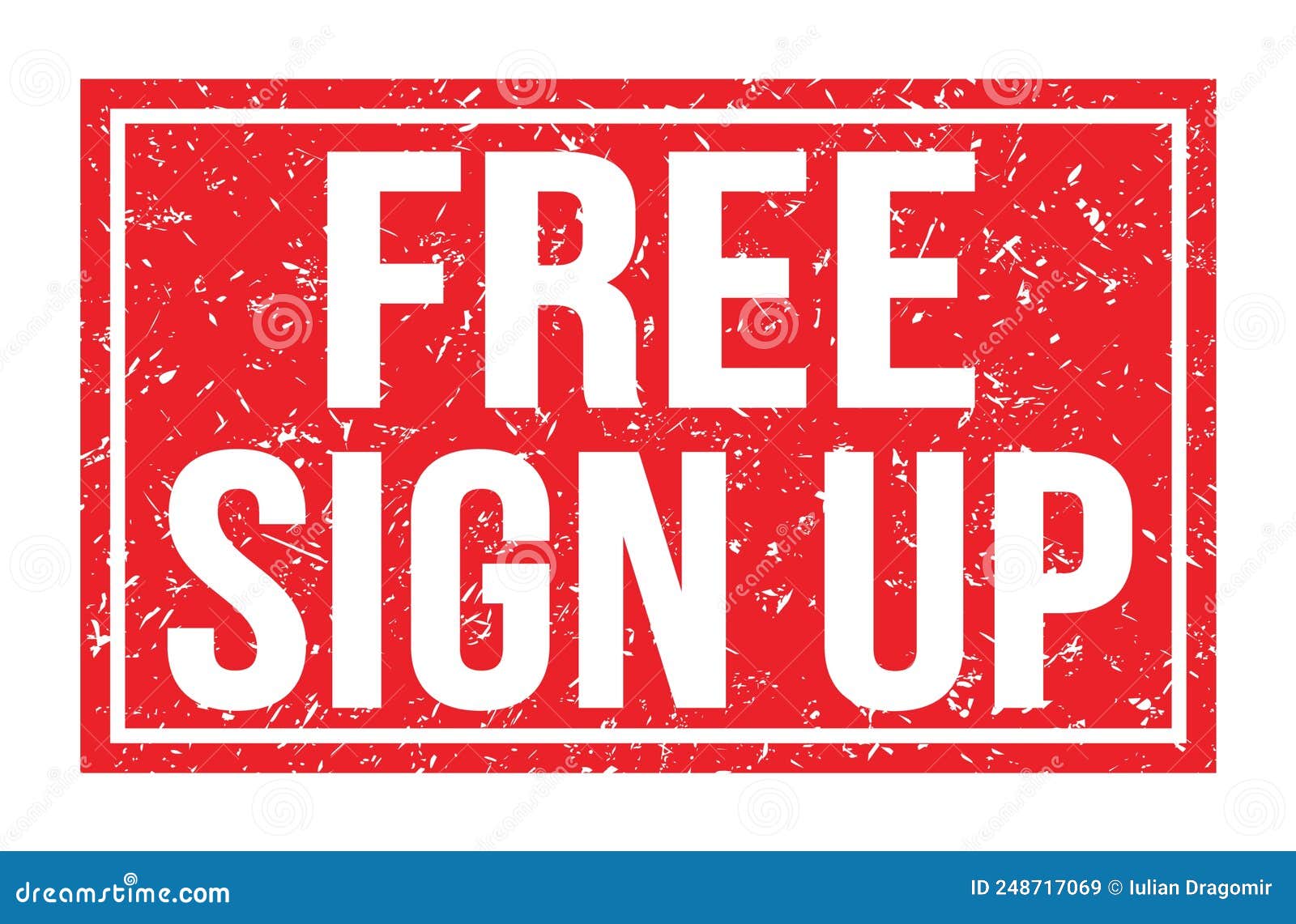 FREE SIGN UP, Words on Red Rectangle Stamp Sign Stock Illustration ...