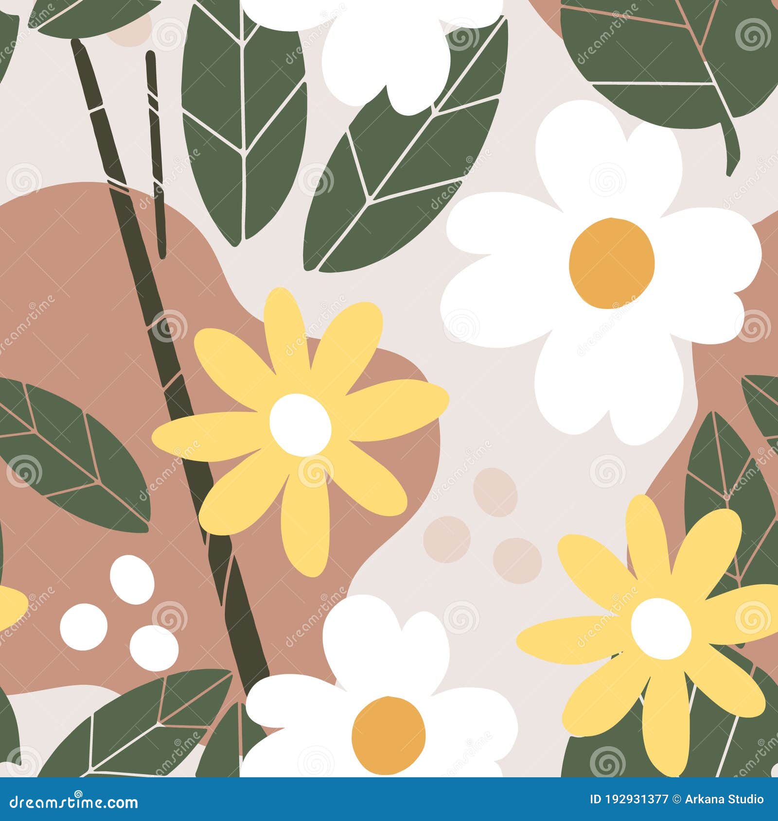 Free Simple Flat Pastel Flower Garden Illustration Vector Pattern ...