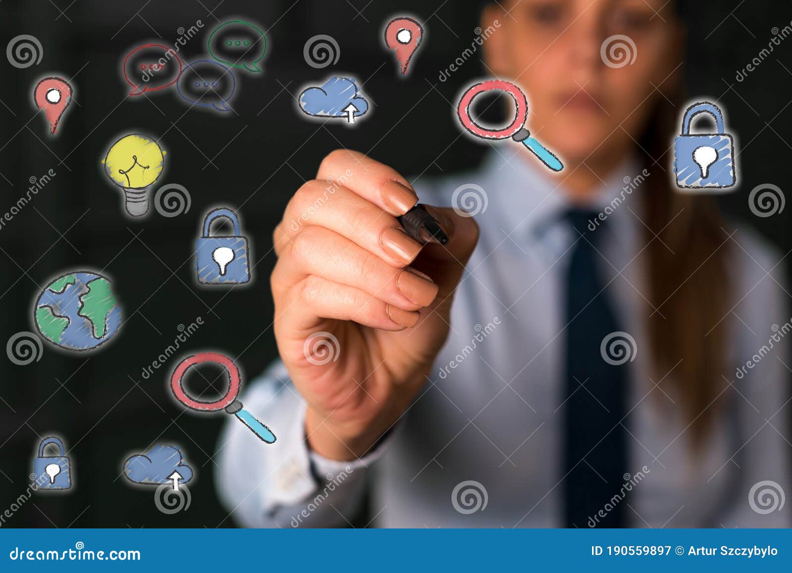 Free Sketch Showing Images of Information Computerization with ...